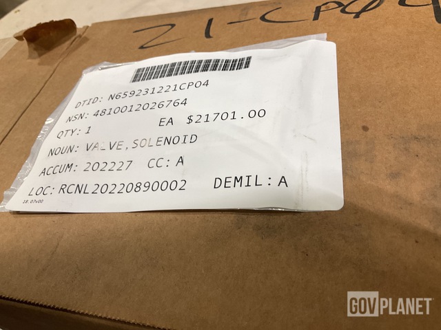 Surplus Goodrich Control Systems M6343 Solenoid Valve Assembly in ...