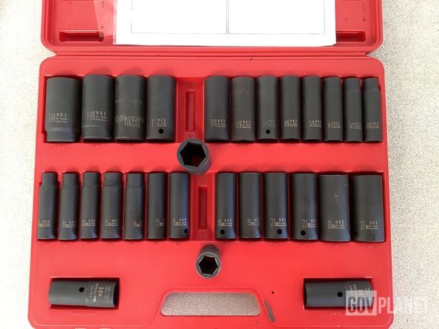 Surplus (1) NDT Deep Well Socket Set, (8) Tool Bags & (1) Welders Tool ...