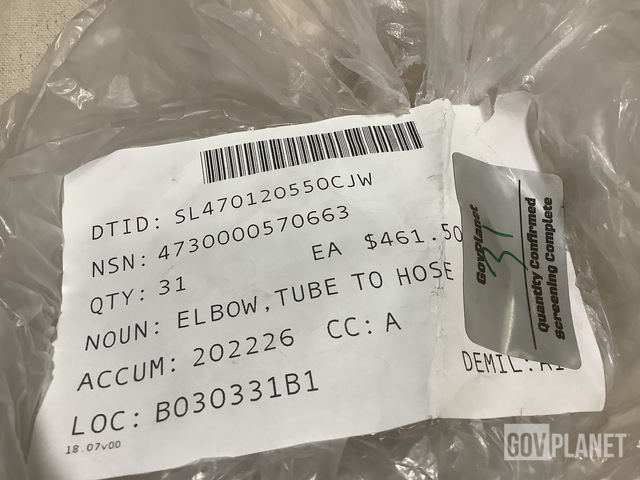 Surplus (31) Hydrasearch MS27385-8 Tube-Hose Elbows in North Las Vegas ...