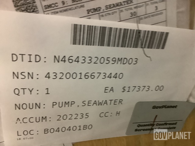 Surplus Cat 480-7095 Seawater Pump in North Las Vegas, Nevada, United ...
