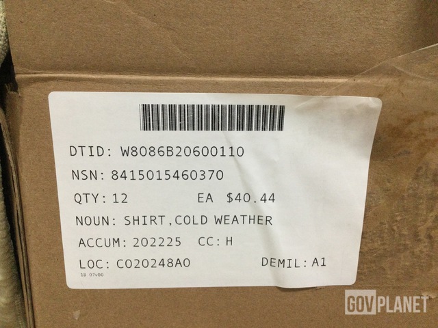 Surplus (45) Cold Weather Undershirts, (107) Pairs of Drawers ...