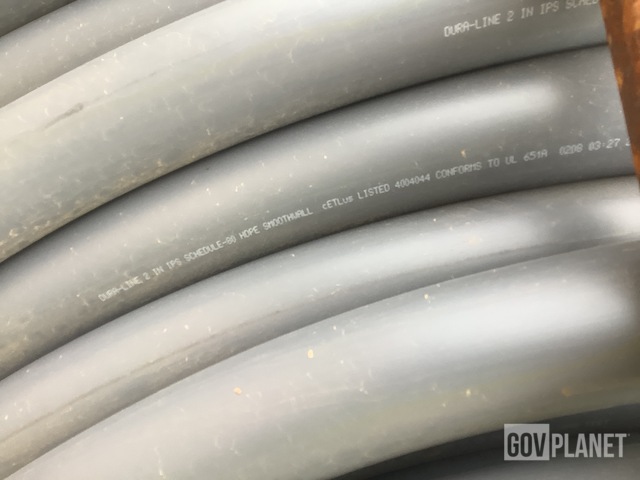 Surplus (8) Rolls of Dura-Line 2" IPS Schedule 80 HDPE Conduit in Yermo ...