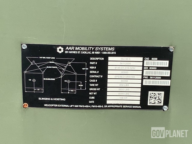 Surplus AAR Mobility Systems 56112000 Storage Container in Butner ...