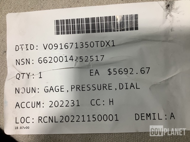 Surplus Atec 901 266 004 101 Fuel Pressure Gauge Set In Chambersburg