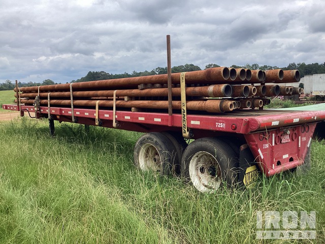 Quantity of (42) Range 3 Drill Pipe w/1970 Nash Flatbed Trailer in ...