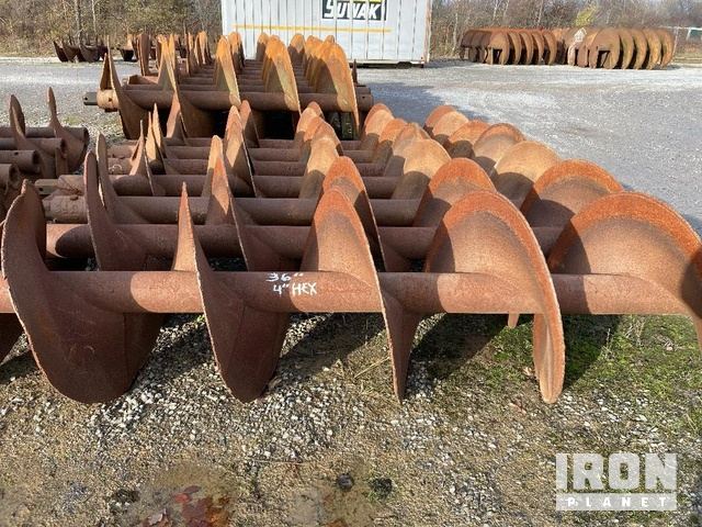 Quantity of (12) American Augers 36 in x 4 in Hex Horizontal Boring ...