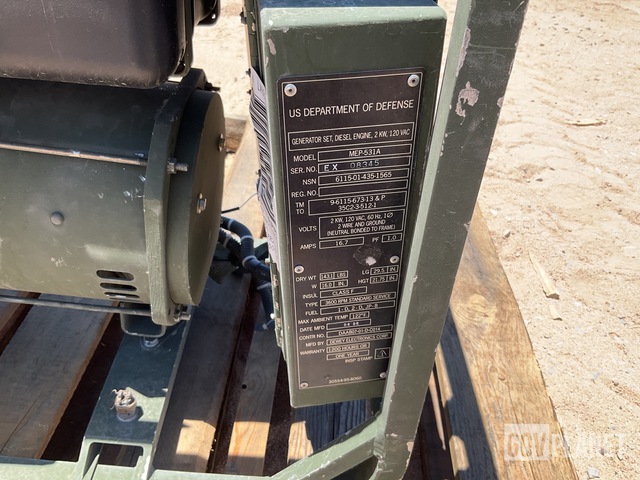 Surplus Dewey Electronics MEP-531A 2kW Generator Set in Doyle ...