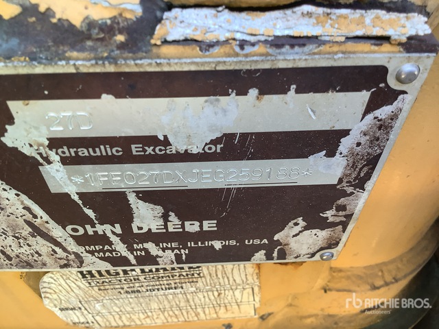 2014 John Deere 27D Mini Excavator | Ritchie Bros. Auctioneers