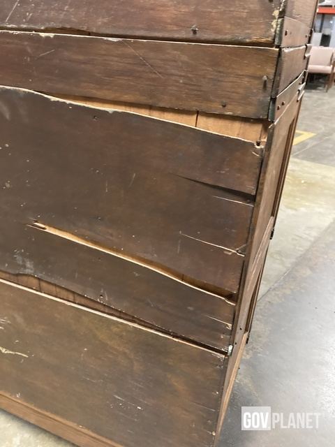 Vintage Antique Oak Wood Stackable Old School Filing Cabinet & Card ...