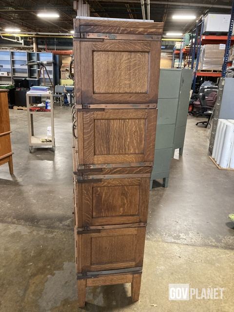 Vintage Antique Oak Wood Stackable Old School Filing Cabinet & Card ...