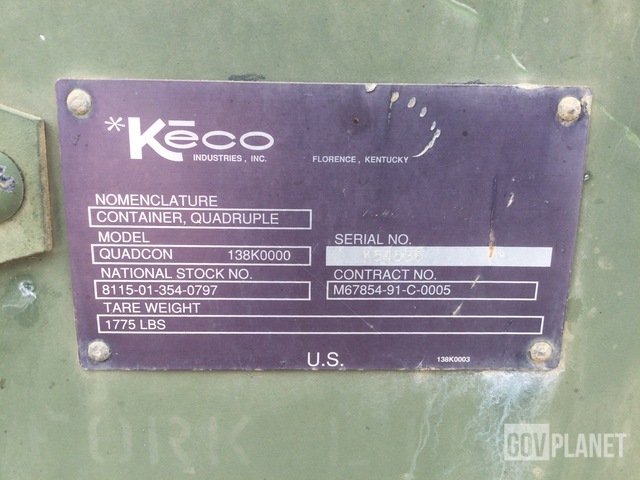 Surplus Keco Quadcon 138K0000 Storage Container in Lytle, Texas, United ...