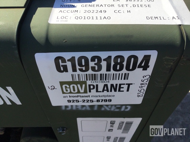 Surplus 1981 J.R. Hollingsworth MEP-002A 5kW Generator Set in ...