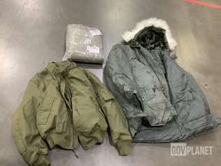 Surplus (9) Pairs of Extreme Cold Trousers, (7) Extreme Cold Parkas ...