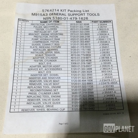 Surplus M915A3 General Support Tools in Chambersburg, Pennsylvania ...