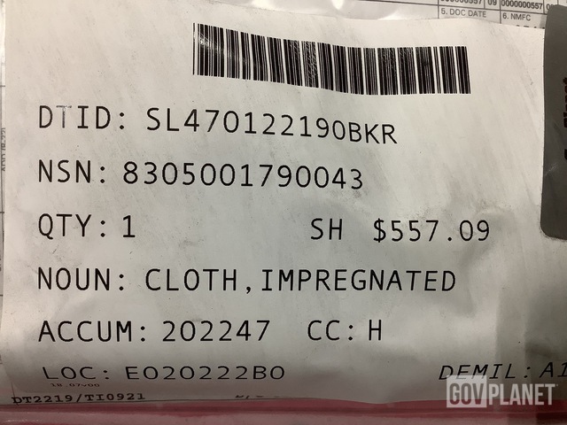 Surplus (1) Sheet of BRP Manufacturing MIL-C-882E Duck Cloth in ...