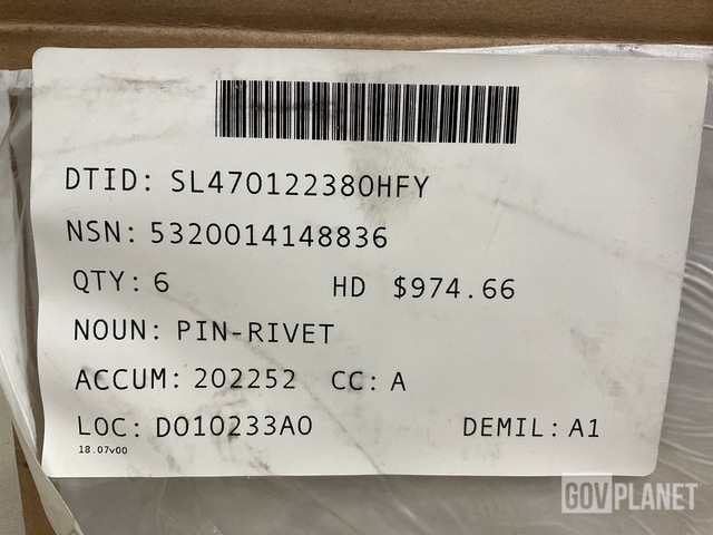 Surplus (6) HL413VAP-6-16 Pin-Rivets in North Las Vegas, Nevada, United ...