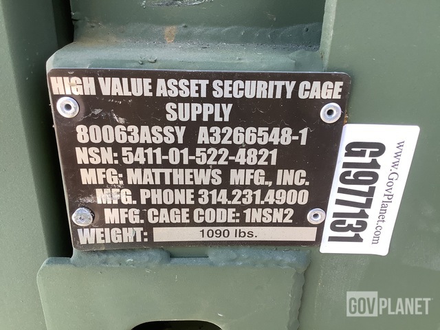 Surplus (2) Matthews Manufacturing A3266548-1 High Value Asset Security ...