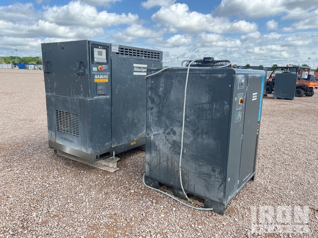 2013 Atlas-Copco GA90 Air Compressor w/ Atlas Copco FX17 Air Dryer in ...