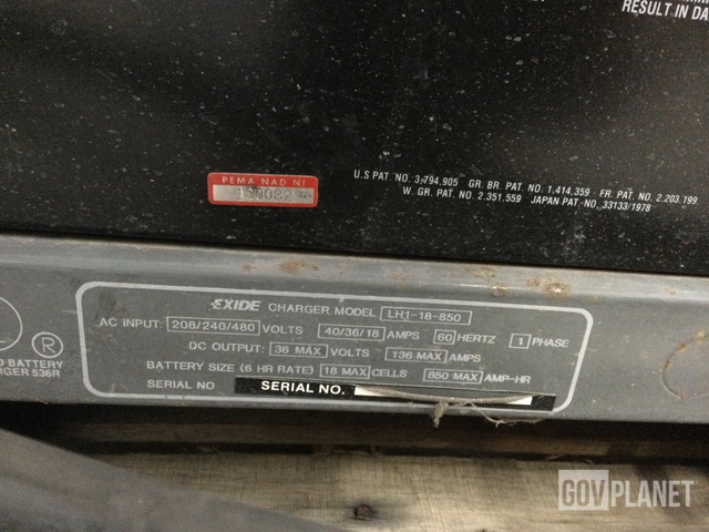 Surplus Exide LH1-18-850 Loadhog Battery Charger in North Las Vegas ...
