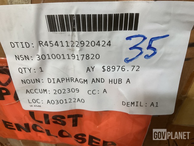 Surplus Lucas Aerospace 65E222-4188 Contoured Diaphragm Flexible ...