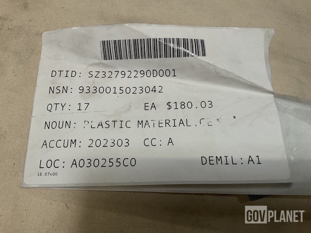 Surplus (17) Aircraft Foam Fillers in North Las Vegas, Nevada, United ...