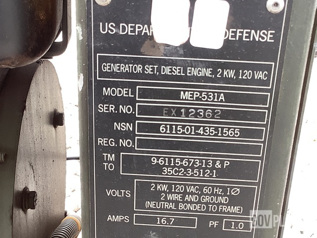 Surplus (4) Dewey MEP-531A 2kW Generator Sets in Kapolei, Hawaii ...
