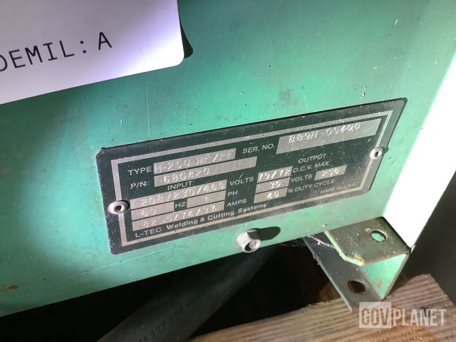 Surplus L-TEC 250HF HELIARC Arc Welder in Chambersburg, Pennsylvania ...