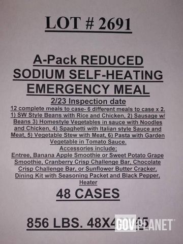Surplus (48) Cases of A Pack Reduced Sodium Self-Heating Emergency ...