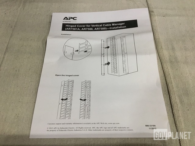 Surplus (16) Schneider Electric AR7581A NetShelter Vertical Cable ...
