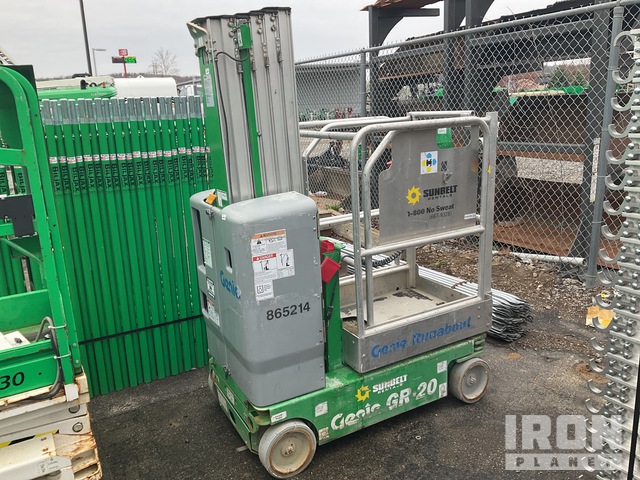 2016 Genie GR-20 Vertical Mast Lift in PITTSBURGH, Pennsylvania, United ...