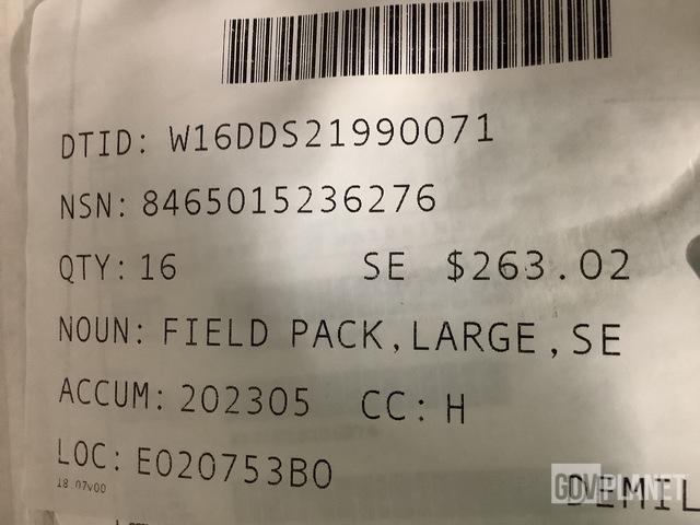 Surplus (16) Large Field Packs in Chambersburg, Pennsylvania, United ...