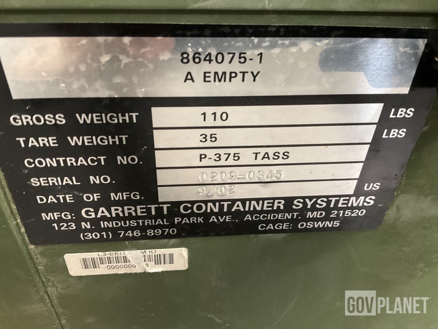 Surplus (39) Garrett Container Systems 864075-1 Storage Cases in North ...