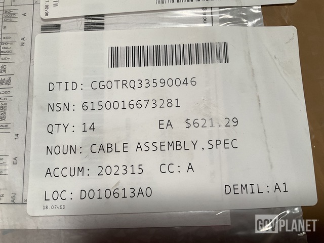 Surplus (14) General Dynamics 09-2829351-1 Electrical Branched Special ...