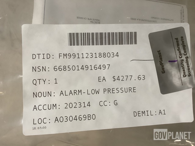 Surplus MODUS Instruments Low Pressure Alarm in North Las Vegas, Nevada ...