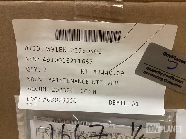 Surplus (2) Oshkosh Defense 4095864 Vehicular Maintenance Kits in North ...