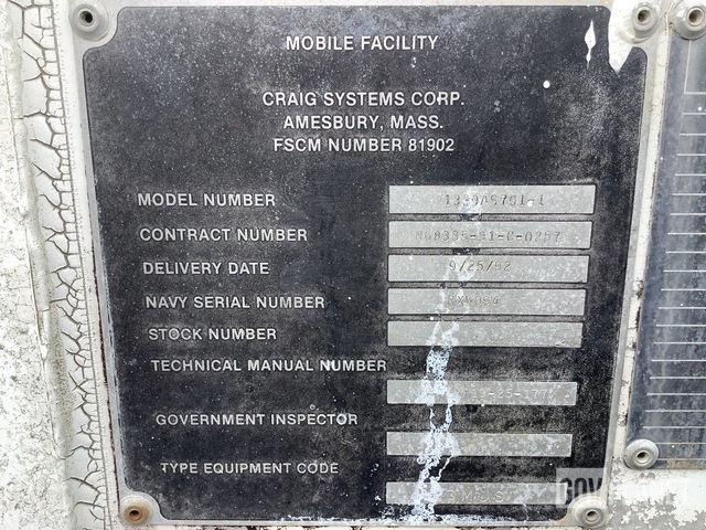 Surplus Craig Systems 1339AS701-1 Mobile Facility in Butner, North ...