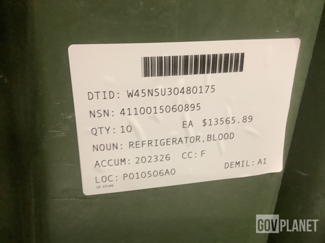 Surplus (10) AcuTemp HemaCool HMC-MIL-1 Mobile Blood Storage & Cooling ...