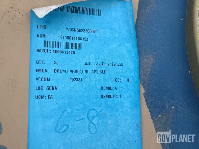 Surplus American Fuel Cell Collapsible Fabric Drum in Abilene, Kansas ...