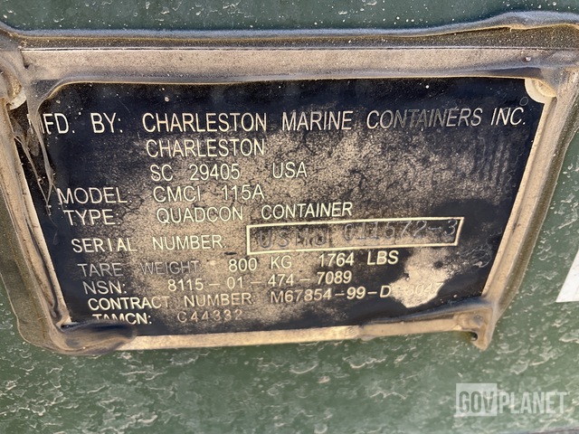 Surplus Charleston Marine Containers CMCI 115A Quadcon Storage ...