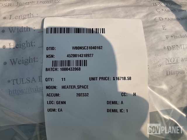 Surplus (7) HDT 5-13-5601 Space Heaters in Albany, Georgia, United ...