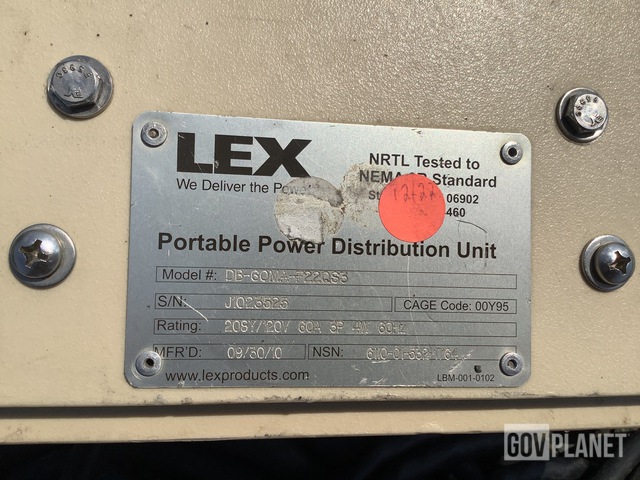 Surplus LEX DB-60MA-F22QS3 Portable Power Distribution Unit in Butner, North Carolina, United ...