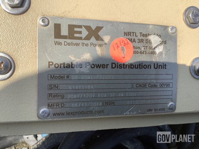 Surplus 2014 LEX DB-60MA-F22QS3 Portable Power Distribution Unit in ...