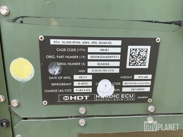 Surplus HDT Nordic GL0383ZAADWYX11 Environmental Control Unit in Butner ...