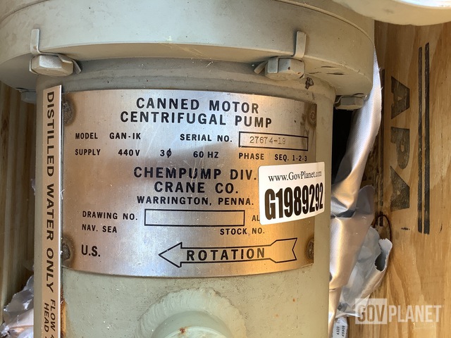 Surplus (1) Chempump GAN-1K & (1) Chempump GA-1K-1S Centrifugal Pump in ...