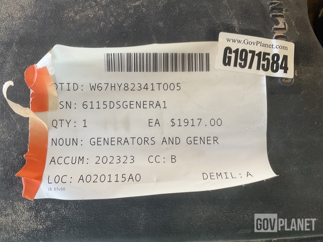 Surplus Onan Pro 6000E Portable Generator Set in Yermo, California ...