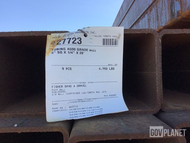 Surplus (81) Nucor Tubular 28' x 6" x 6" A500 Grade B(C) Square ...