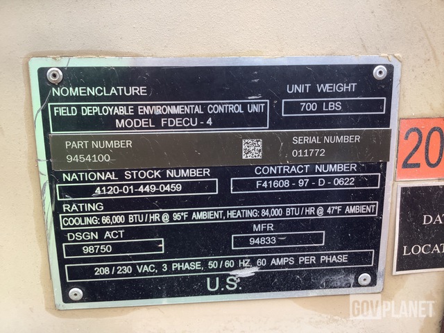 Surplus (2) Keco FDECU-4 Enviromental Control Units in Hooks, Texas ...