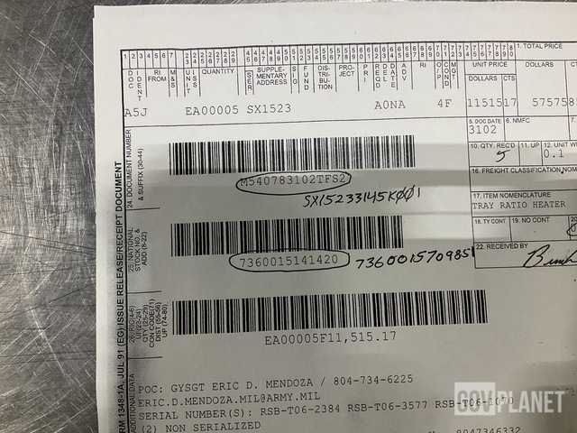 Surplus Babington Technology AKB31008 Tray Ration Heater in ...