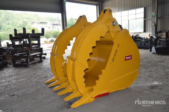 Teran 60 in Excavator Bucket w/Double Hydraulic Thumbs - Fits Cat 336D ...