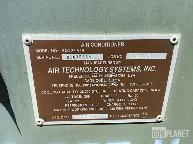 Surplus Air Technology Systems HAC-36-V4B Air Conditioner in Red Rock ...